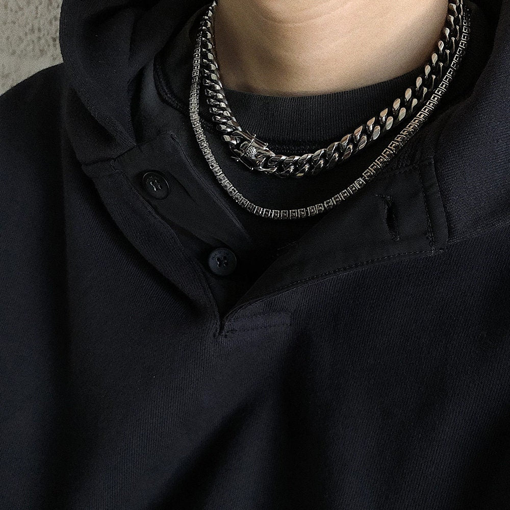 Cuban Link Chain Choker Stainless Steel Necklace – SAZ Studios