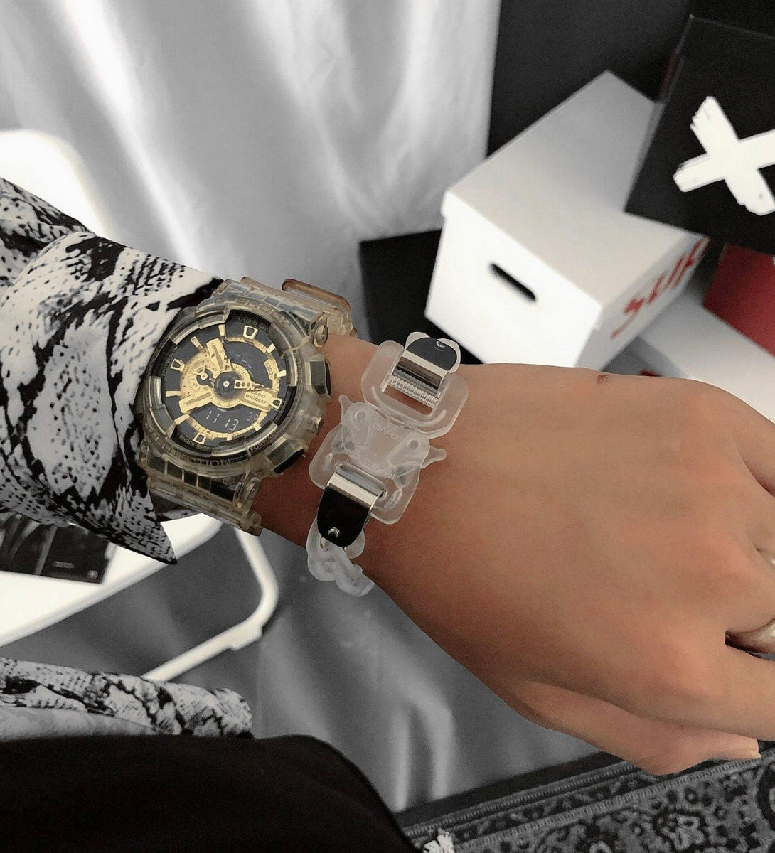 Alyx Style Transparent Clear Frosted Snap Buckle Cuban Link Chain ...